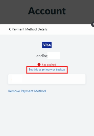 Updating Payment Method